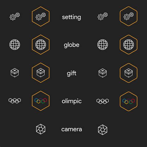 19 Hexagon Buttons For Mobile App Icon Or Button Contest