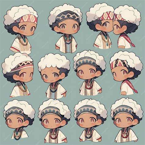 Premium Photo Sticker Of Male Chibi Kawaii Arabian Dishdasha Desert