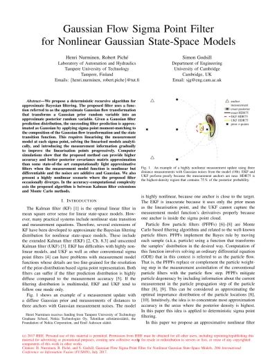 Gaussian Flow Sigma Point Filter For Nonlinear Gaussian State Space Models