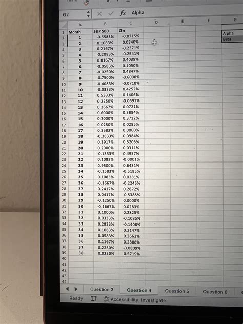 Solved 4 The Excel File Stock Return Data Contains Monthly