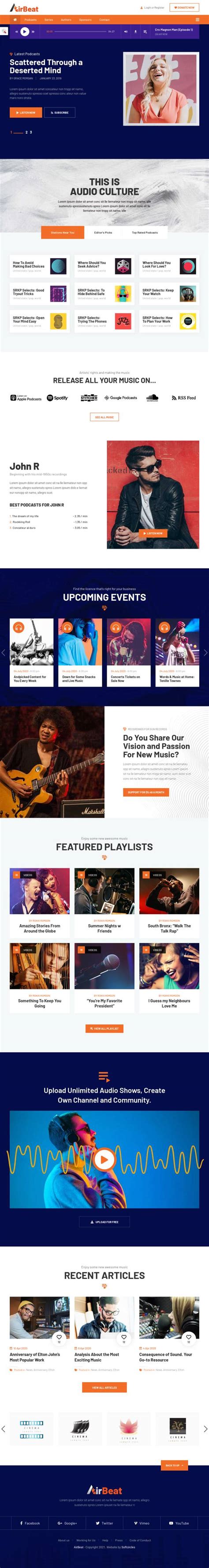 在线音乐网站源码，多用途音乐类网页设计 17素材网