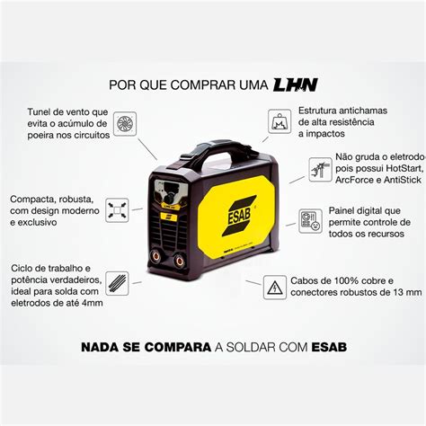 Maquina De Solda Inversora Esab Rogue Lhn 202i 200a 5060 Hz