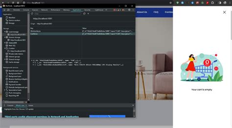 Javascript Cart Ui Not Loading Data After Reload Although Data Are In