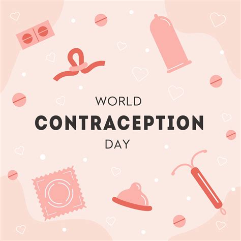 World Contraception Day Square Card Contraceptive Items For Safe Sex Birth Control Methods