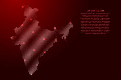 빨간색 패턴의 인도지도는 평행선과 빛나는 우주 별 격자를 기울입니다 벡터 그림입니다 0명에 대한 스톡 벡터 아트 및 기타 이미지