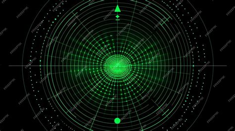 Premium Ai Image Green Military Radar Screen With Unknown Target Dot