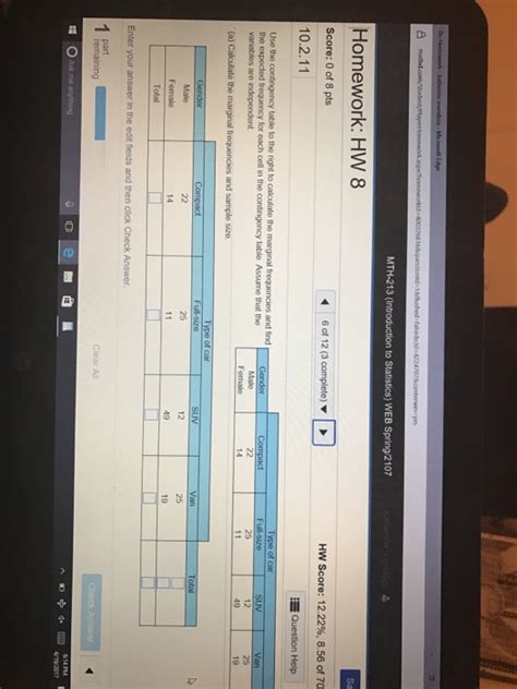 solved use the contingency table to the right to calculate