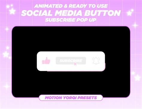 Animated Custom Subscribe Social Media Button Pop Up Youtube
