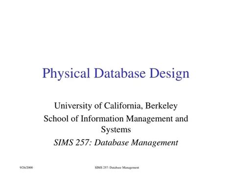 Ppt Physical Database Design Powerpoint Presentation Free Download