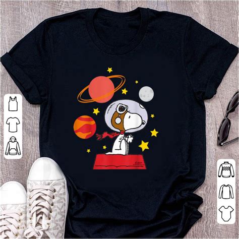 Official Peanuts Snoopy Space Pilot Mars Moon And Saturn Shirt Hoodie Sweater Longsleeve T Shirt