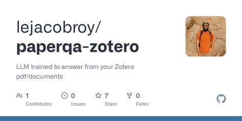 Github Lejacobroypaperqa Zotero Llm Trained To Answer From Your Zotero Pdfdocuments