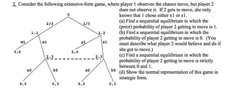 2 Consider The Following Extensive Form Game Where