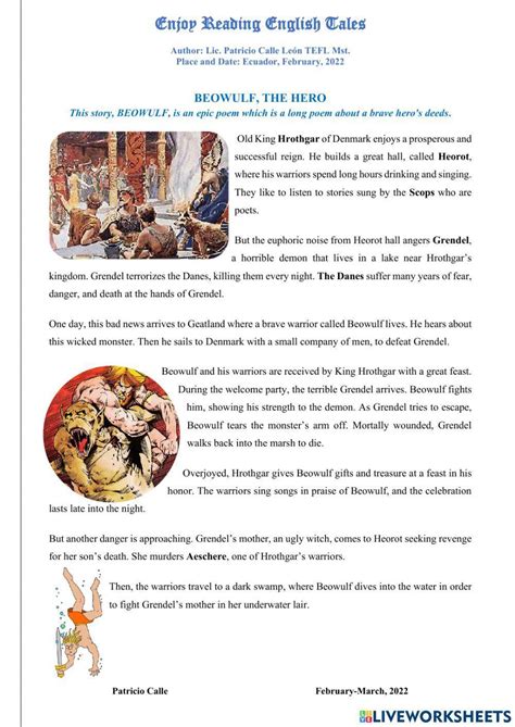 Beowulf The Hero Worksheet Live Worksheets Worksheets Library