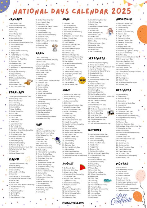 National Days Calendar 2025 Fun Holidays And Observations National