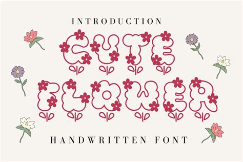 Cute Flower Font By Nun Sukhwan · Creative Fabrica