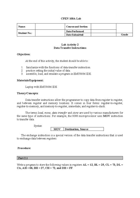 lab activity 2 data transfer instructions cpen 100a lab name course