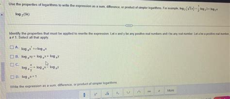 Solved Use The Properties Of Logarithms To Write The Chegg