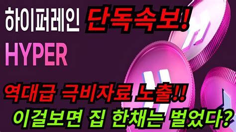 하이퍼레인 코인 단독속보 역대급 극비자료 노출 이걸보면 집 한채는 벌었다 하이퍼레인 하이퍼레인 코인 하이퍼레인 에어드랍 하이퍼레인 목표가 Youtube
