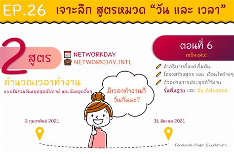 สูตรคํานวณจํานวนวัน Excel Ep 26 ตอน 6 Networkdays Sweet Excel