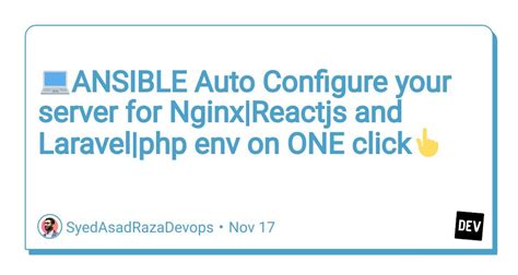 💻ansible auto configure your server for nginx reactjs and laravel php