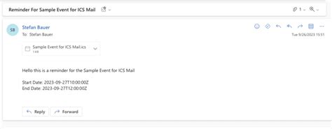 how to send icalendar events using power automate