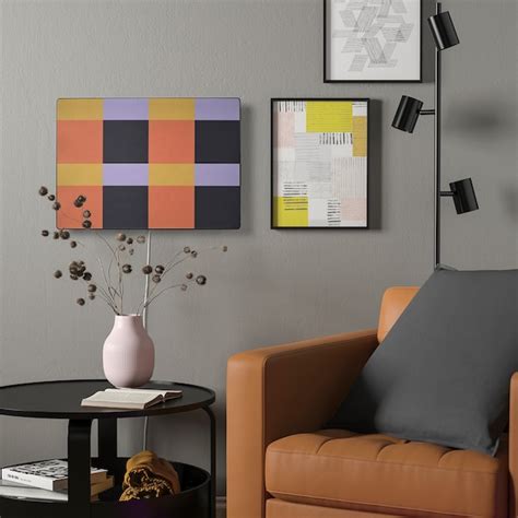 Symfonisk Panel Ramki Kolorowa Krata Ikea
