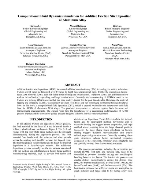 Computational Fluid Dynamics Simulation For Additive Friction Stir Deposition Of Aluminum Alloy
