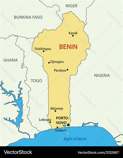Republic Benin Map Royalty Free Vector Image