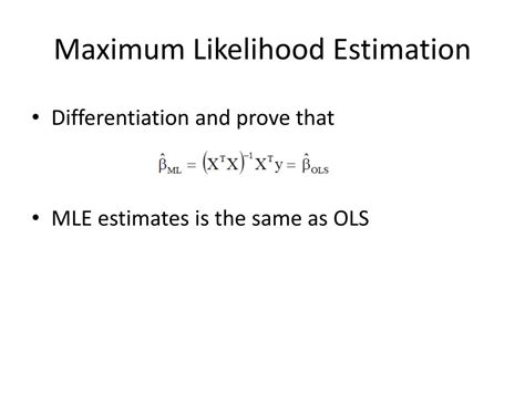 PPT Applied Econometrics Maximum Likelihood Estimation And Discrete Choice Modelling