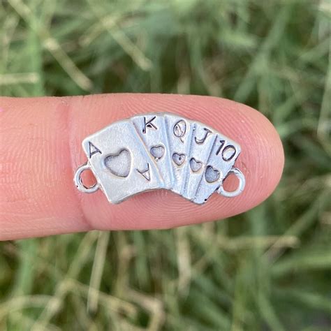 Cards Connector Sterling Silver Etsy