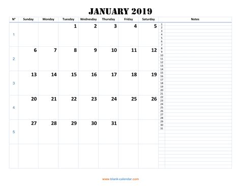 Monthly Calendar 2019 Template Pdf Template