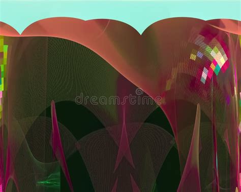 Abstract Digital Fractal Soft Color Shiny Wave Card Render Fantasy Design Wave Render Motion
