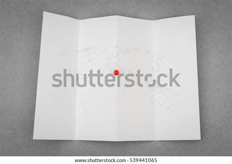 Paper Folded World Map Red Pin Stock Photo 539441065 Shutterstock