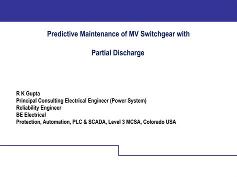 Partial Discharge Test Switchgear Pptx
