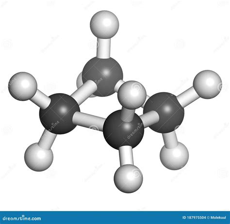 Cyclobutane Cyclic Alkane Cycloalkane Molecule Vector Illustration 191118724