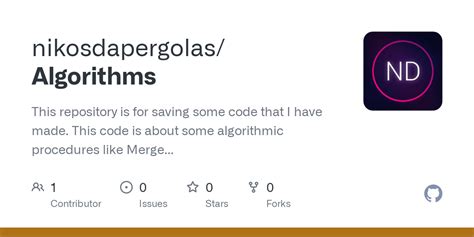 GitHub Nikosdapergolas Algorithms This Repository Is For Saving Some Code That I Have Made