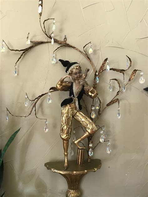 Mcm Italian Gold Elf Pixie Wall Hanging Crystals Metal Mache Hollywood