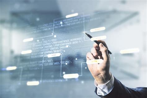 Premium Photo Multi Exposure Of Businessman Hand With Pen Working