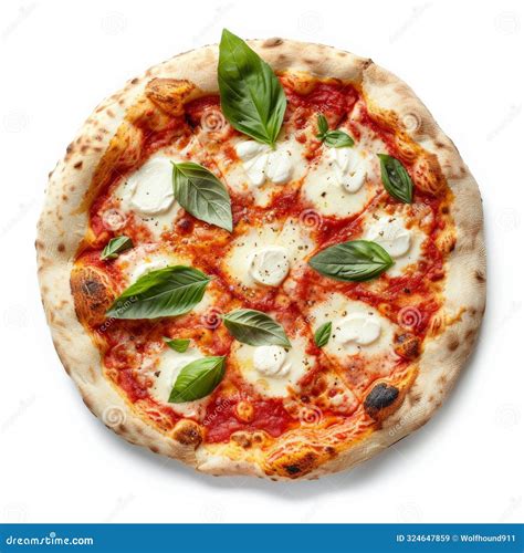 A Classic Italian Margherita Pizza With A Thin Crust Topped With