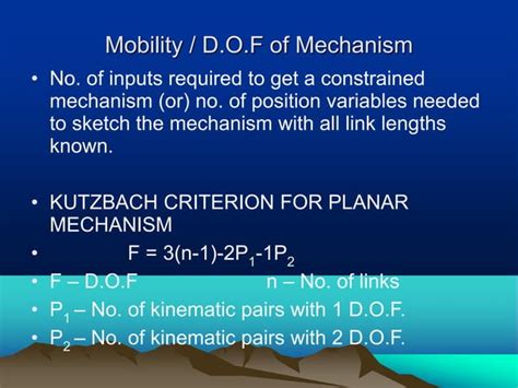 Kinematics Of Machines Presentation Slides Ppt