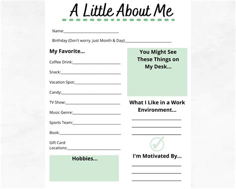 A Little About Me Game With Editable Canva Link New Employee