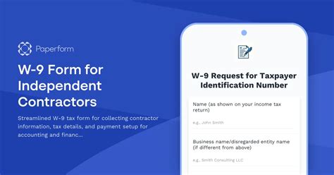W 9 Form Template For Independent Contractors With Direct Deposit Setup
