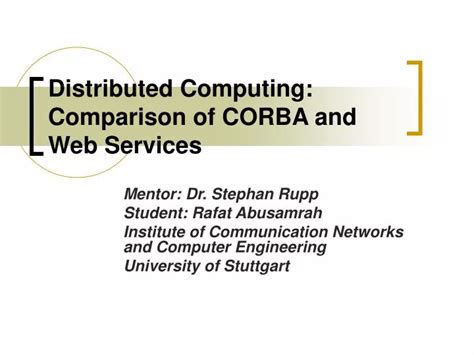 ppt distributed computing comparison of corba and web services
