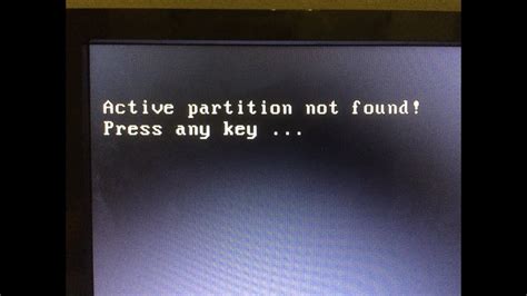 no active partition found error