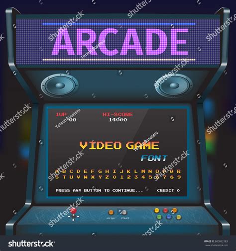 Arcade Video Game Font Bit Stock Vector Royalty Free Shutterstock