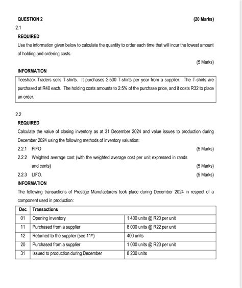 Solved Question 2 20 ﻿marks 2 1requireduse The Information