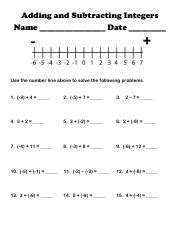 Master Adding And Subtracting Integers With Number Line Method Course Hero