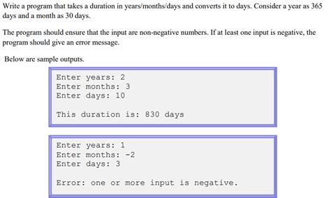 Solved Write A Program That Takes A Duration In