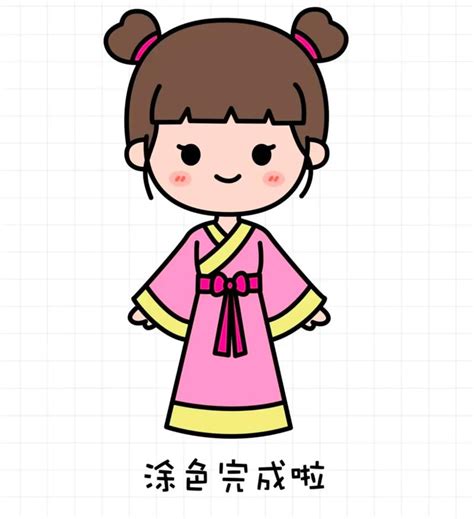 卡通人物简笔画女生 卡通人物简笔画大全可爱女孩 画趣文库（我爱生活）