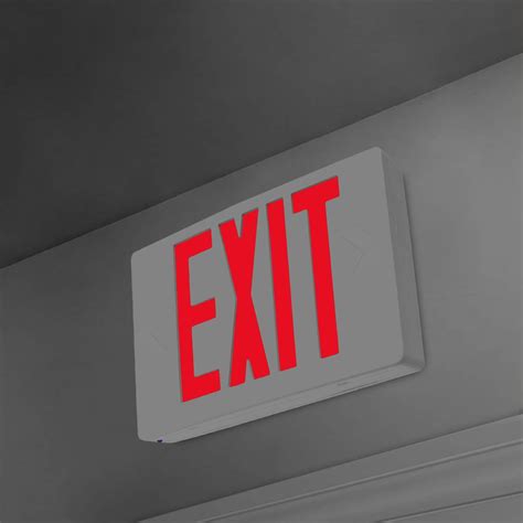 Lfi Lights Red Self Testing Exit Sign All Led White Thermoplastic
